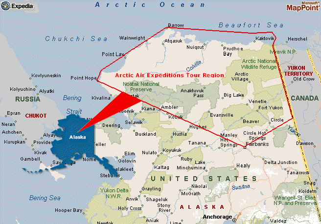 Arctic Air Expeditions - Tour Area Map